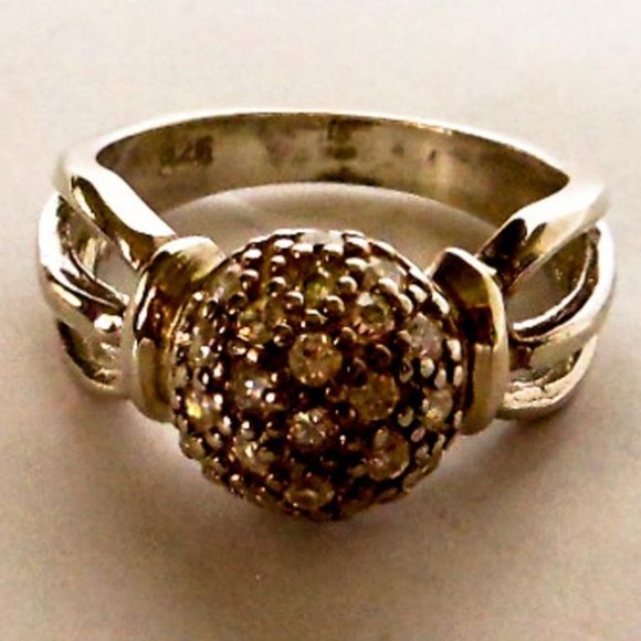 Jewelry | Sterling Crystal Ball Ring Size 6 12 | Poshmark